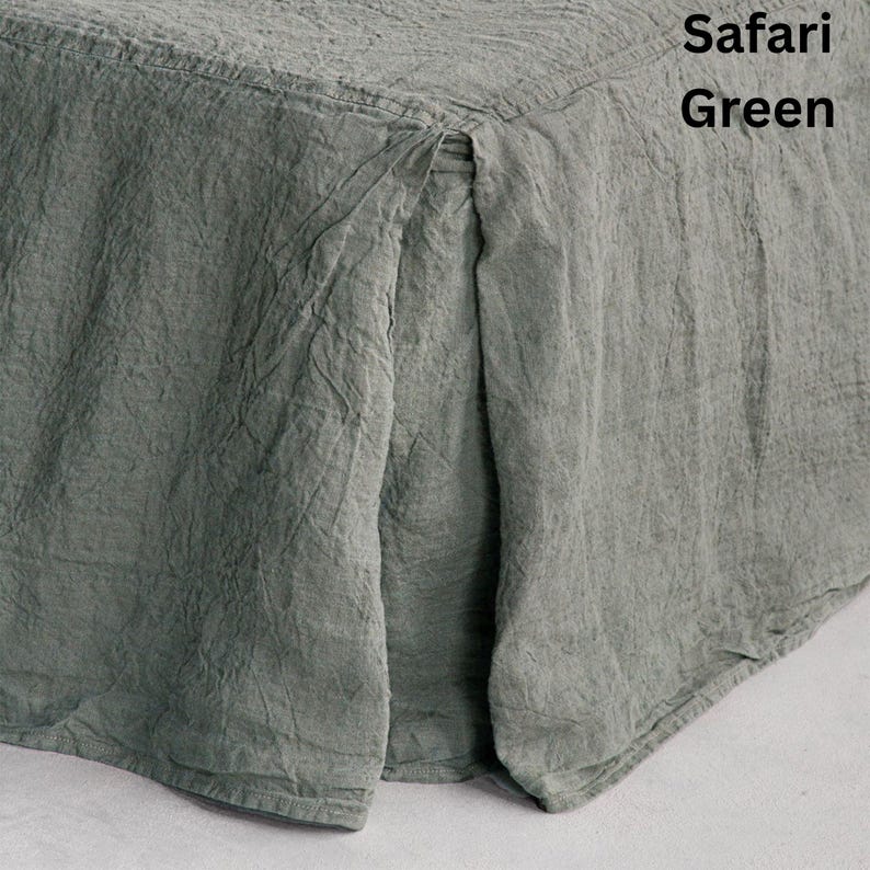Stonewashed Linen BED SKIRT. Custom Skirt, Bed Skirt Queen Size, King ...