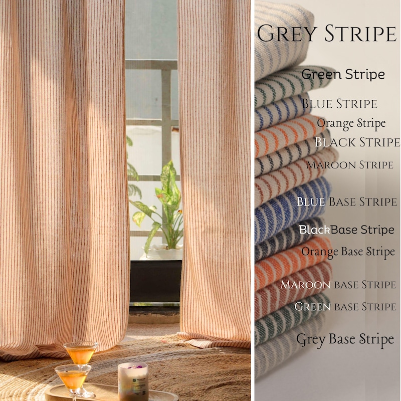 Stripe Curtains - Etsy