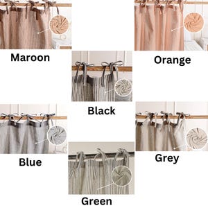 Boho Striped Gauze Curtains, Colors of 5 Gauze Linen Curtains, Bohemian ...