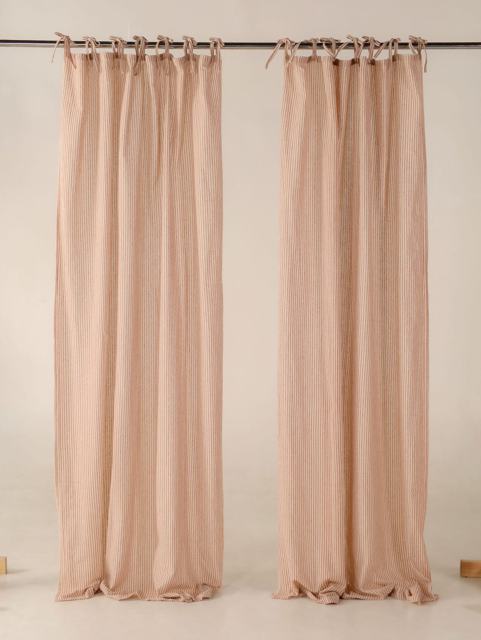 Boho Gauze Linen Stripe Curtains Maroon Door Window Valance 2 Panel Set ...