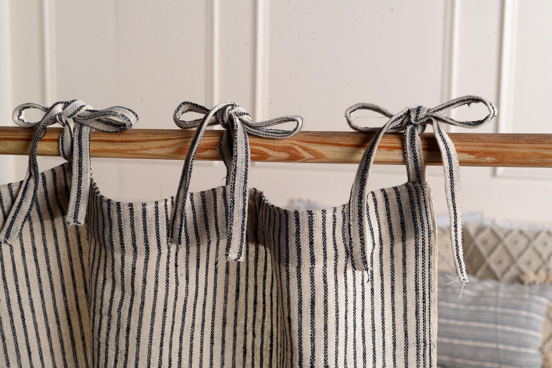 Boho Striped Gauze Curtains, Colors of 5 Gauze Linen Curtains, Bohemian ...