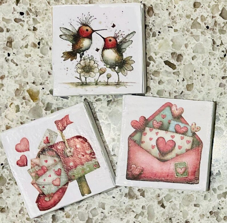 Romantic Valentine Magnets Set of 3 : Charming Sweetheart Magnets - Etsy