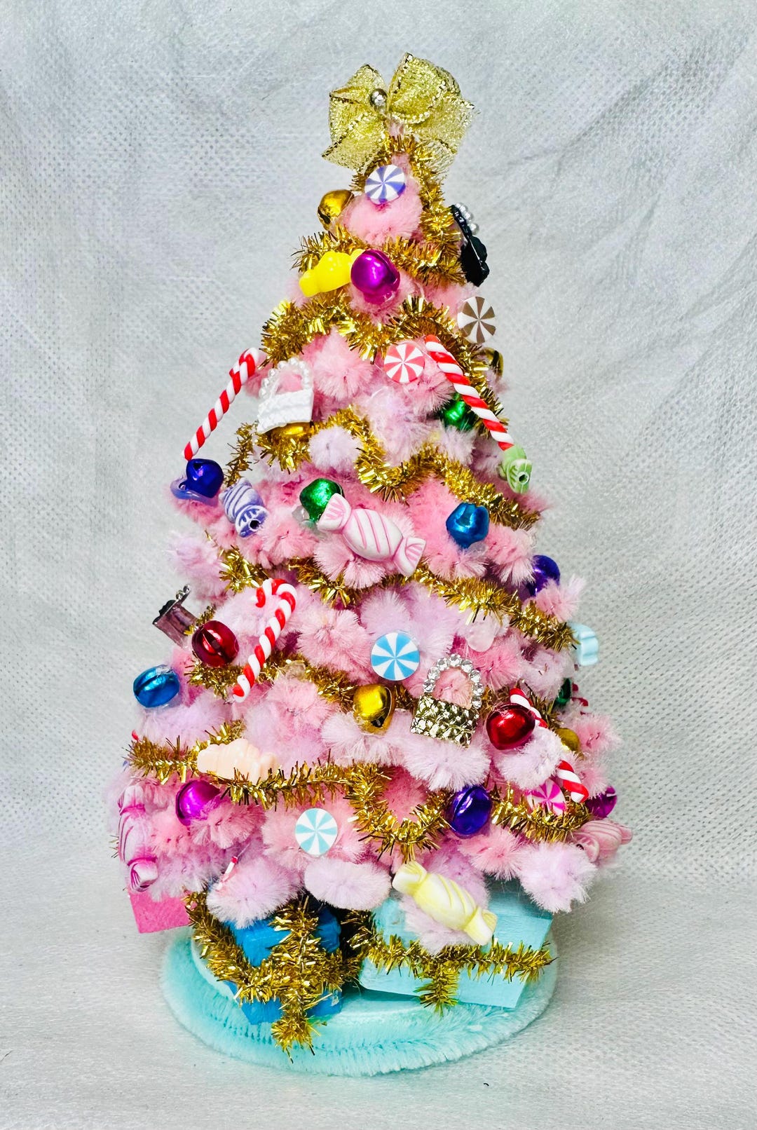 Miniature Pink Tree, Christmas Tree, Dollhouse Christmas, Pink ...