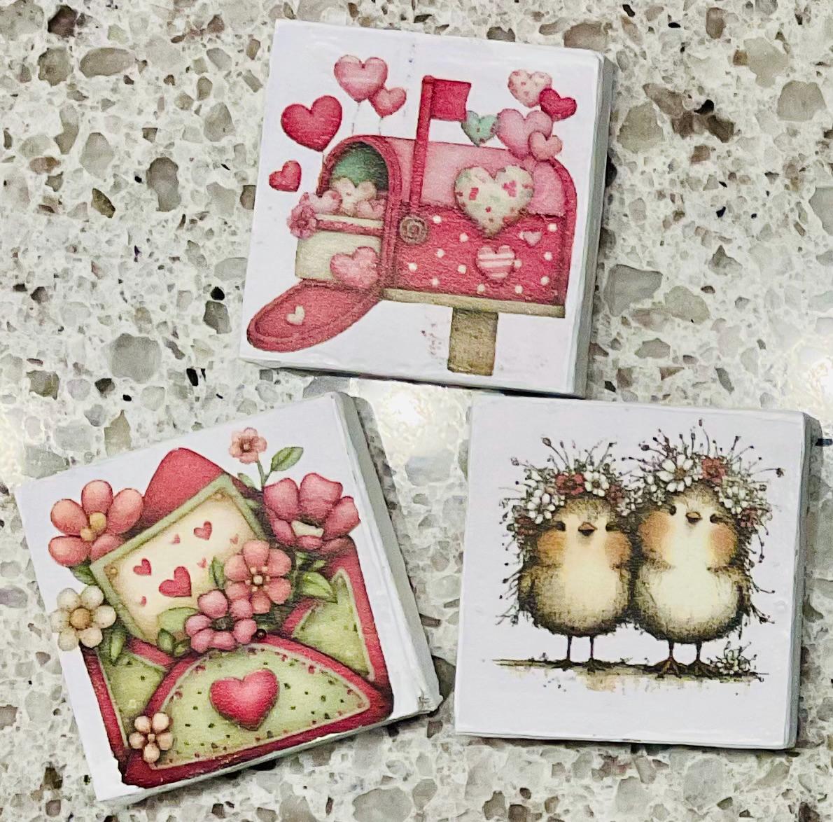 Romantic Valentine Magnets Set of 3 : Charming Sweetheart Magnets - Etsy