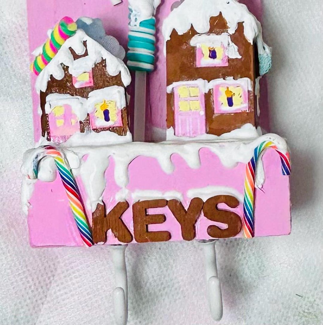 Gingerbread House, Key Rack, Candy Canes, Sweet Peppermints, Pink and ...