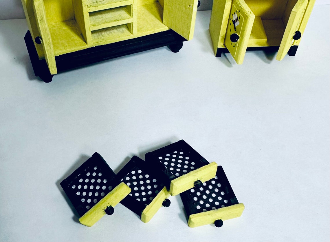 Doll House Bumble Bee Hutch and Cabinet Wooden - Etsy