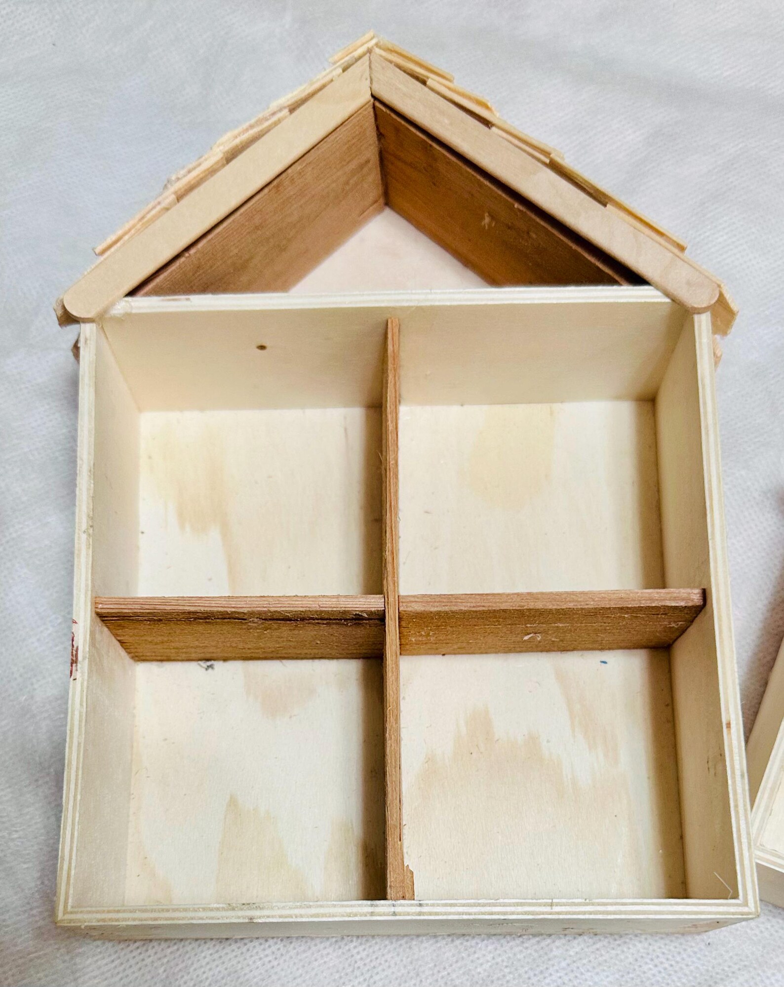 Woodenc Shadow Box, Block House Shelf, Wood, House Box, Unfinished ...