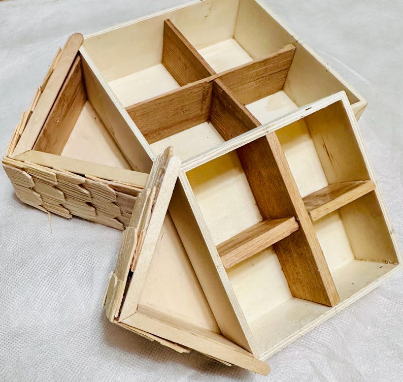 Woodenc Shadow Box, Block House Shelf, Wood, House Box, Unfinished ...