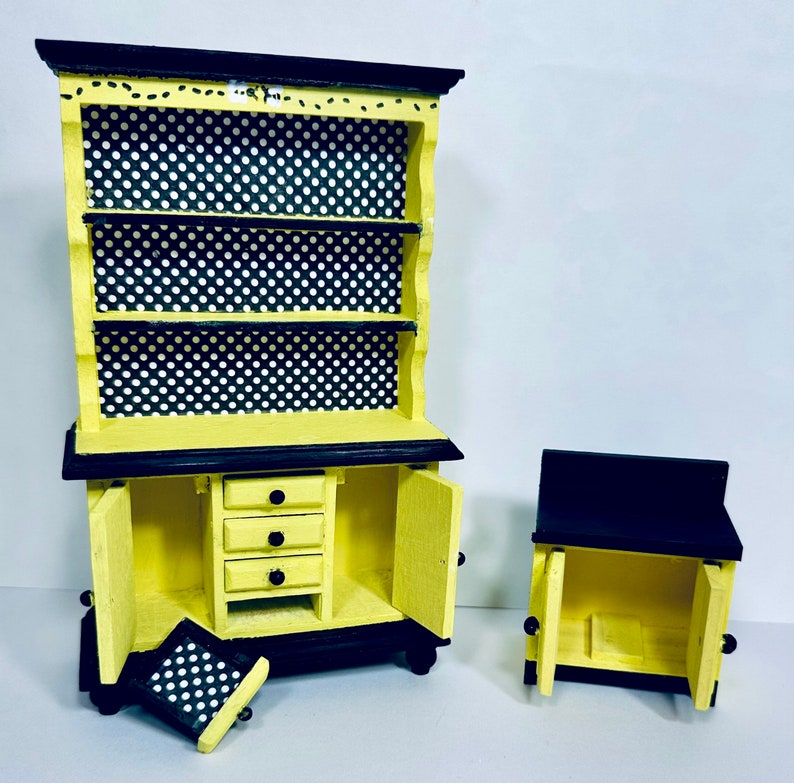 Doll House Bumble Bee Hutch and Cabinet Wooden - Etsy