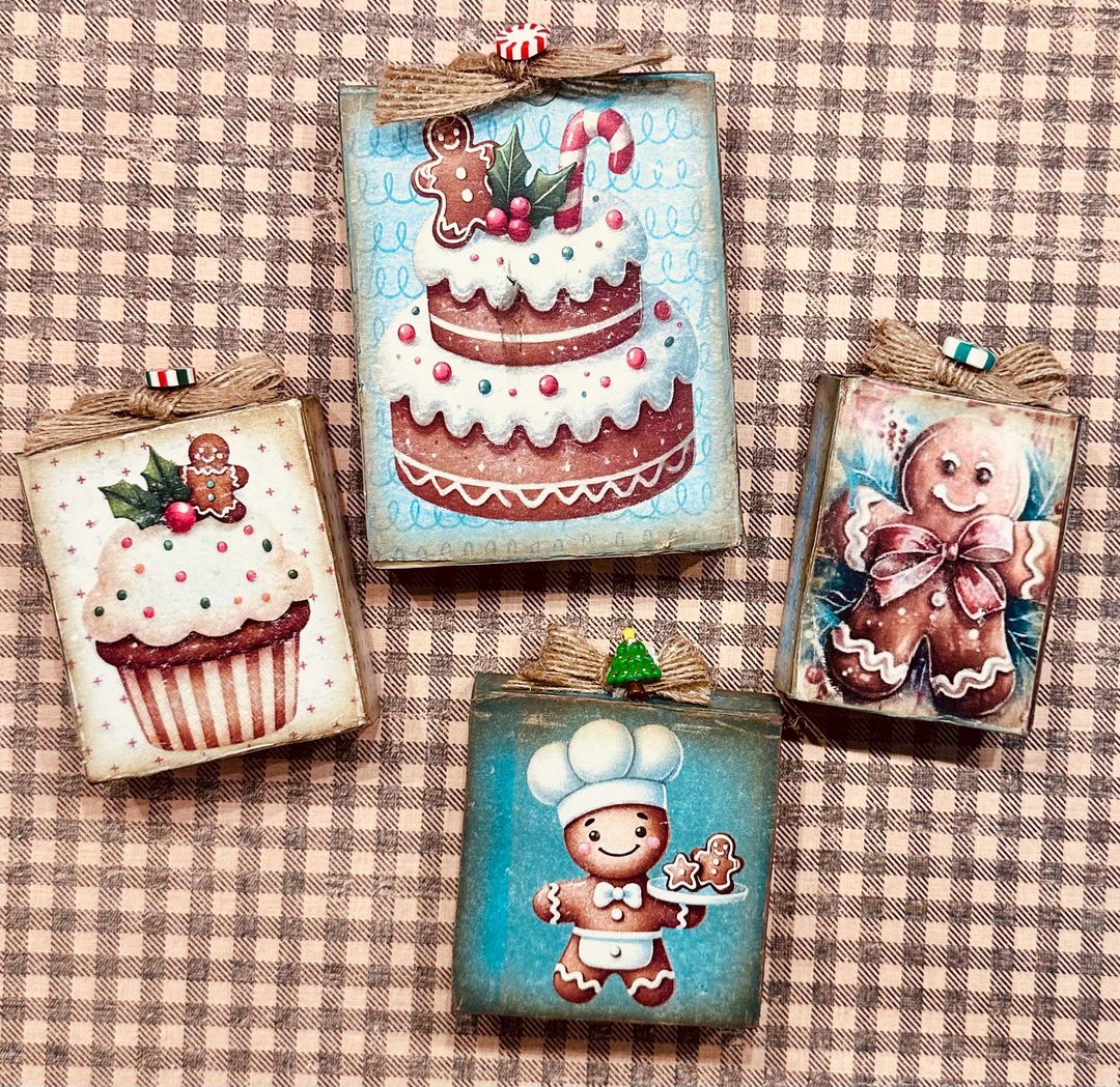 Gingerbread Wooden Shelf Sitters: Upcycled Cedar Christmas Decor - Etsy