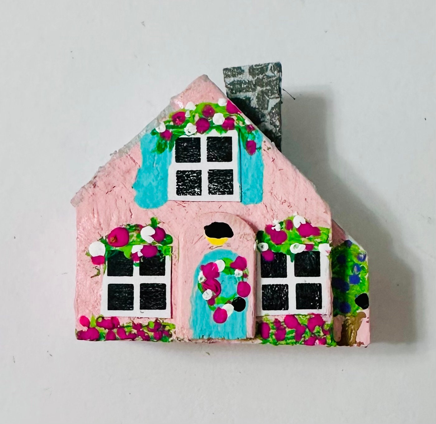 Mini Block Houses, Mini Wooden Houses, Painted Block Houses, Mini Block ...
