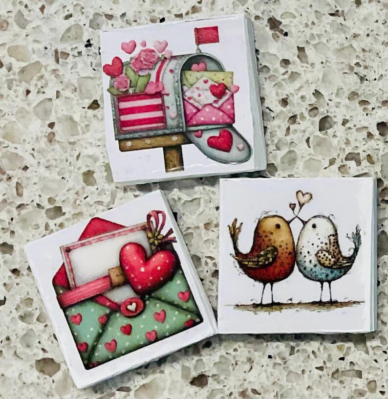 Romantic Valentine Magnets Set of 3 : Charming Sweetheart Magnets - Etsy