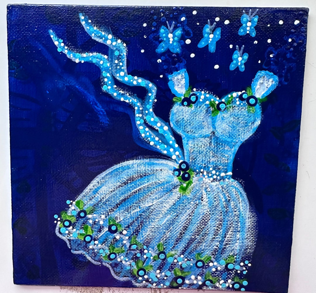 Dress Painting, Prom Dress, Girlie, Girlie Dress, Free Shipping, Unique ...