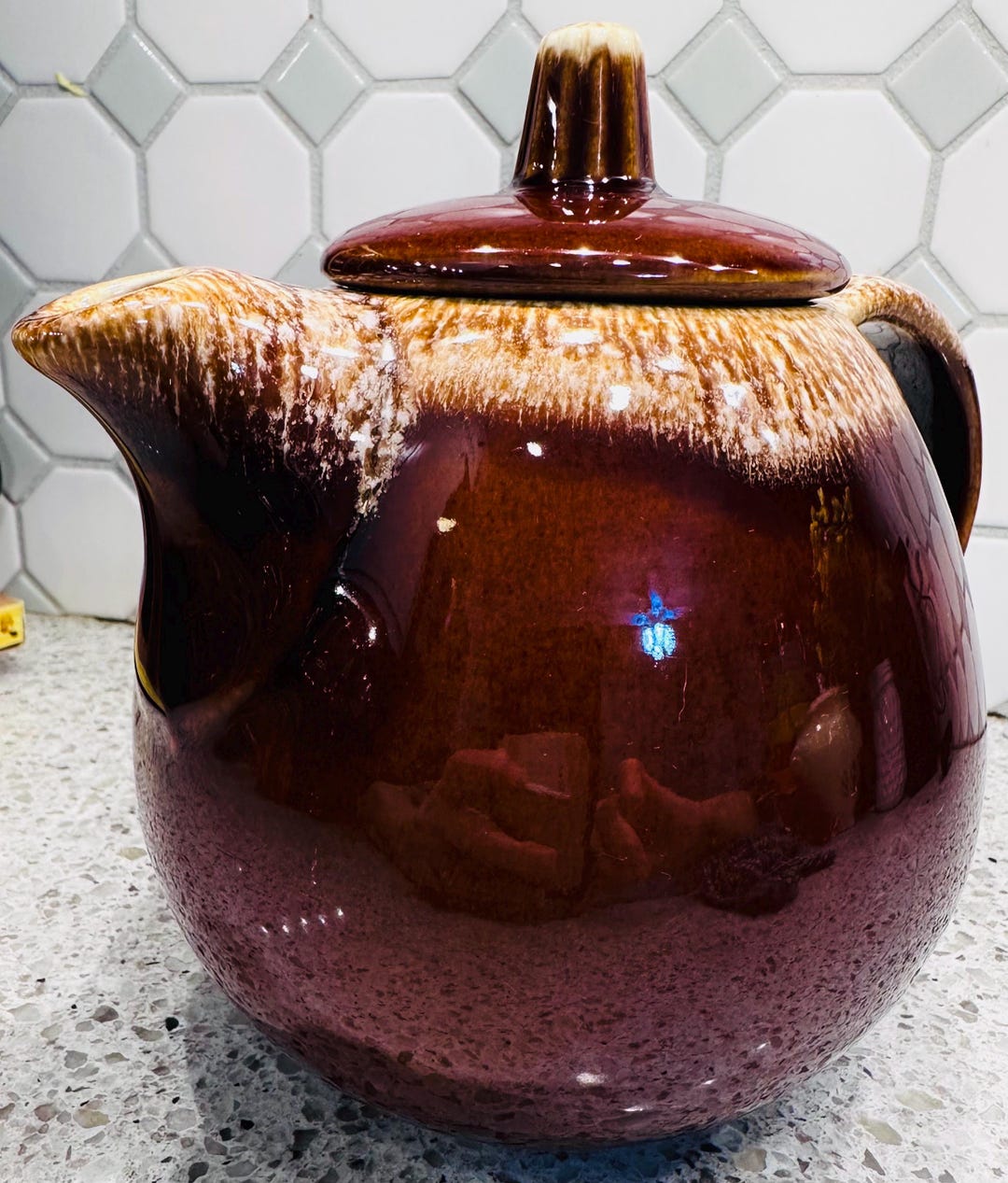 Vintage Hull Pottery Teapot: Brown Drip Glaze, 1960s Kitchenware - Etsy