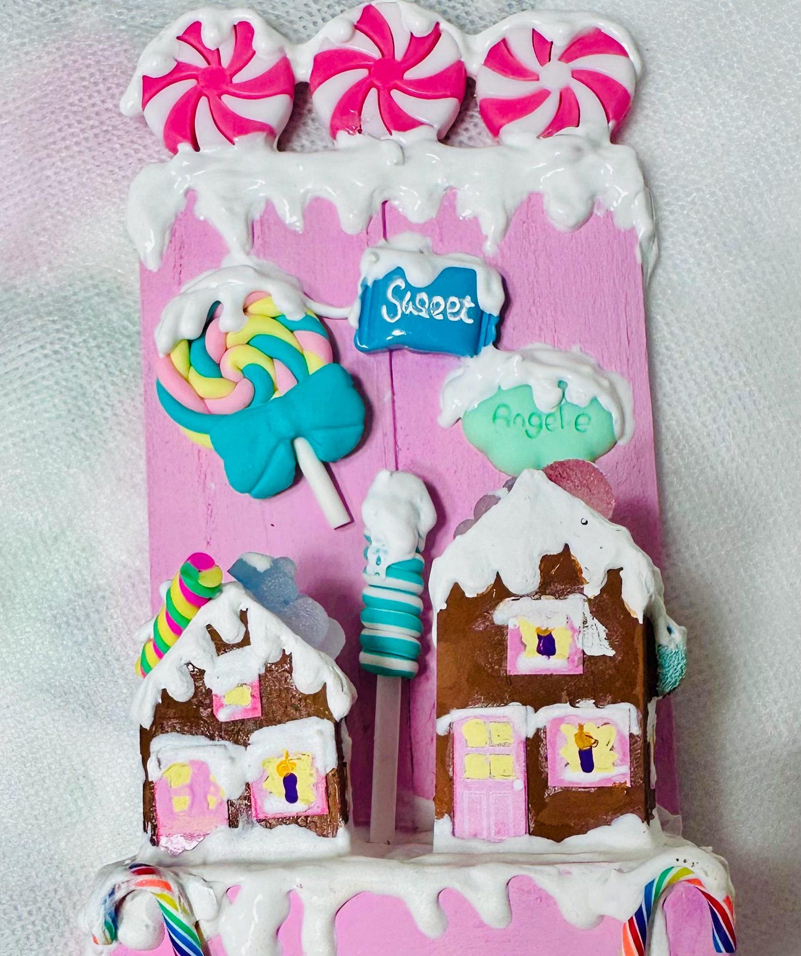 Gingerbread House, Key Rack, Candy Canes, Sweet Peppermints, Pink and ...