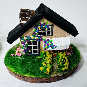 Handmade Miniature Houses Set: Upcycled Wood, Artisan Designed - Etsy