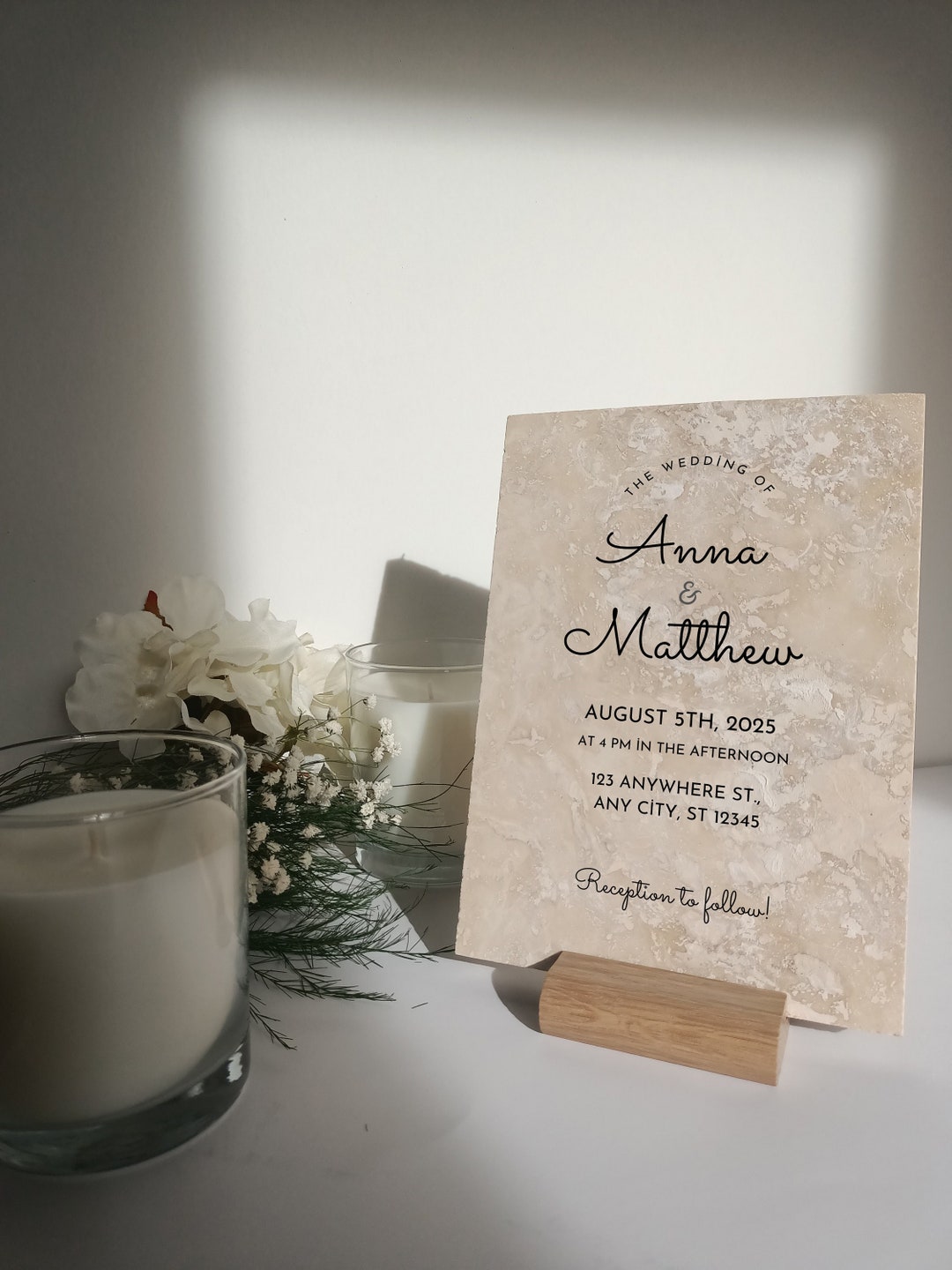 Travertine Personalized Wedding Sign Wedding Unique Signage - Etsy