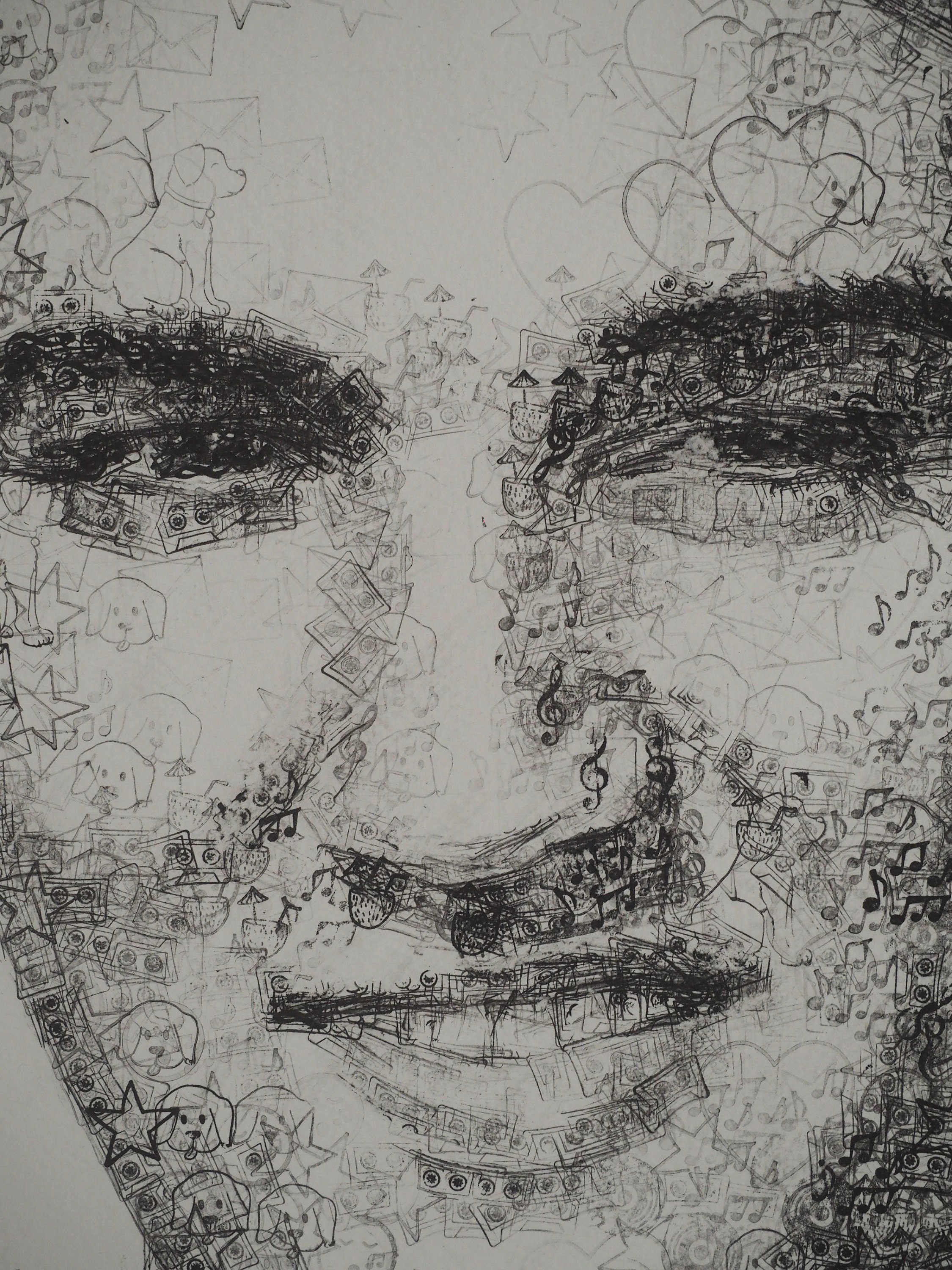Elvis Presley Rubber Stamp Portrait Giclee Print. - Etsy