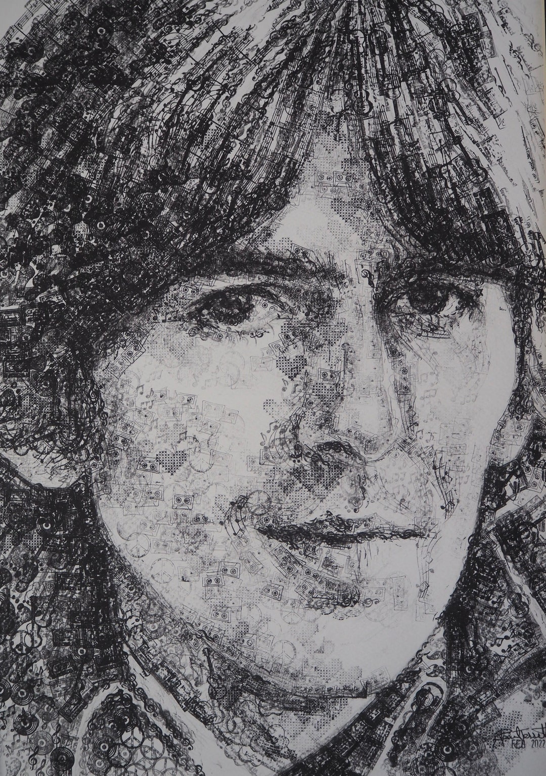 George Harrison Rubber Stamp Artwork Giclee Print. - Etsy
