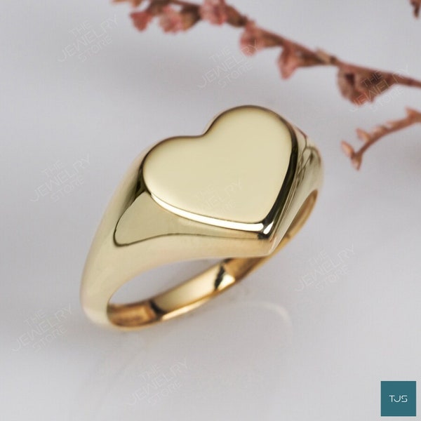 Heart Signet Ring Gold Filled - Etsy