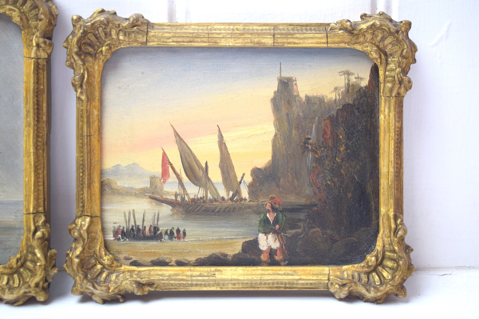 Set of Four 20th Century Nautical Scenes, Oil on Board, Antique ...