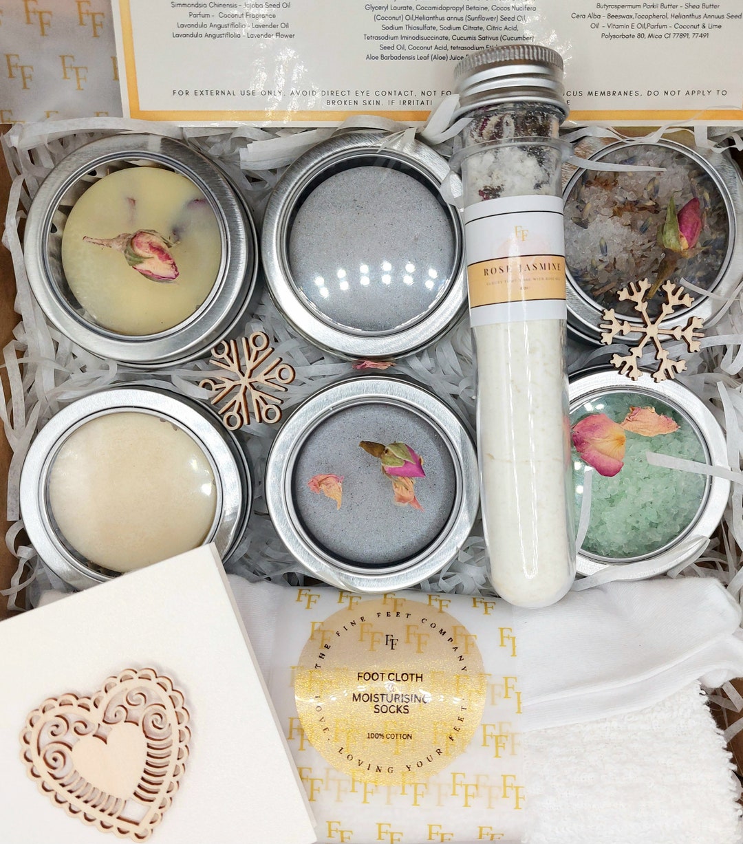 9 Piece FOOT MASSAGE CREAM Gift Box for Her, Piece Pamper Pedicure ...