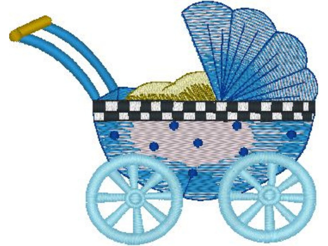 Baby Pram Buggy Stroller in 3 Sizes Embroidery Pes Dst Exp Jef Hus Vip ...