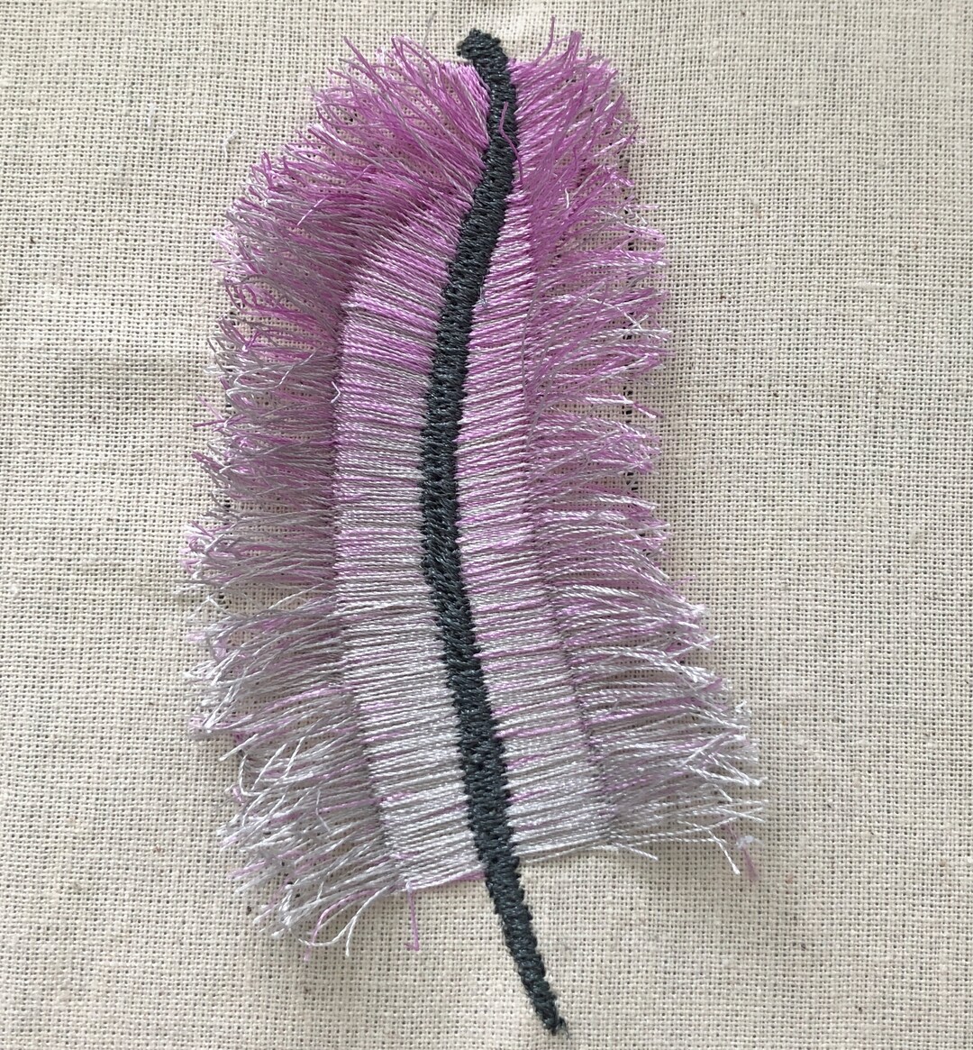 Feather 2 Color Graduation Change Fancy Fluffy Fringe Embroidery File 4 ...