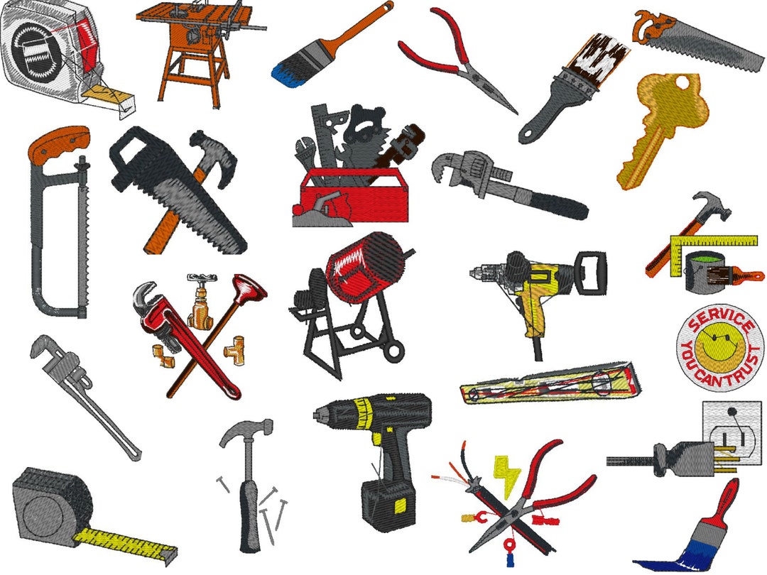 Tools Set of 24 Embroidery Files Fit 4 X 4 Inches ( 100 X 100mm) Hoop ...