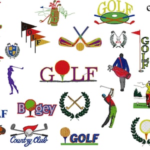 Golf Set of 30 Embroidery Files - 4 X 4 Inches ( 100 X 100mm) Hoop ...