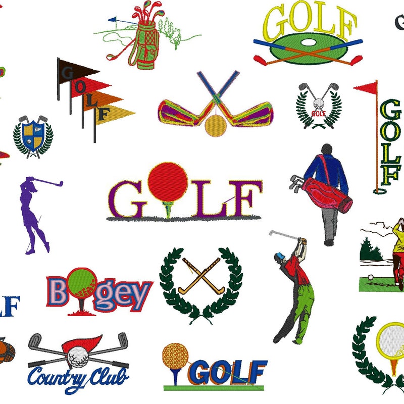 Golf Embroidery Designs - Etsy