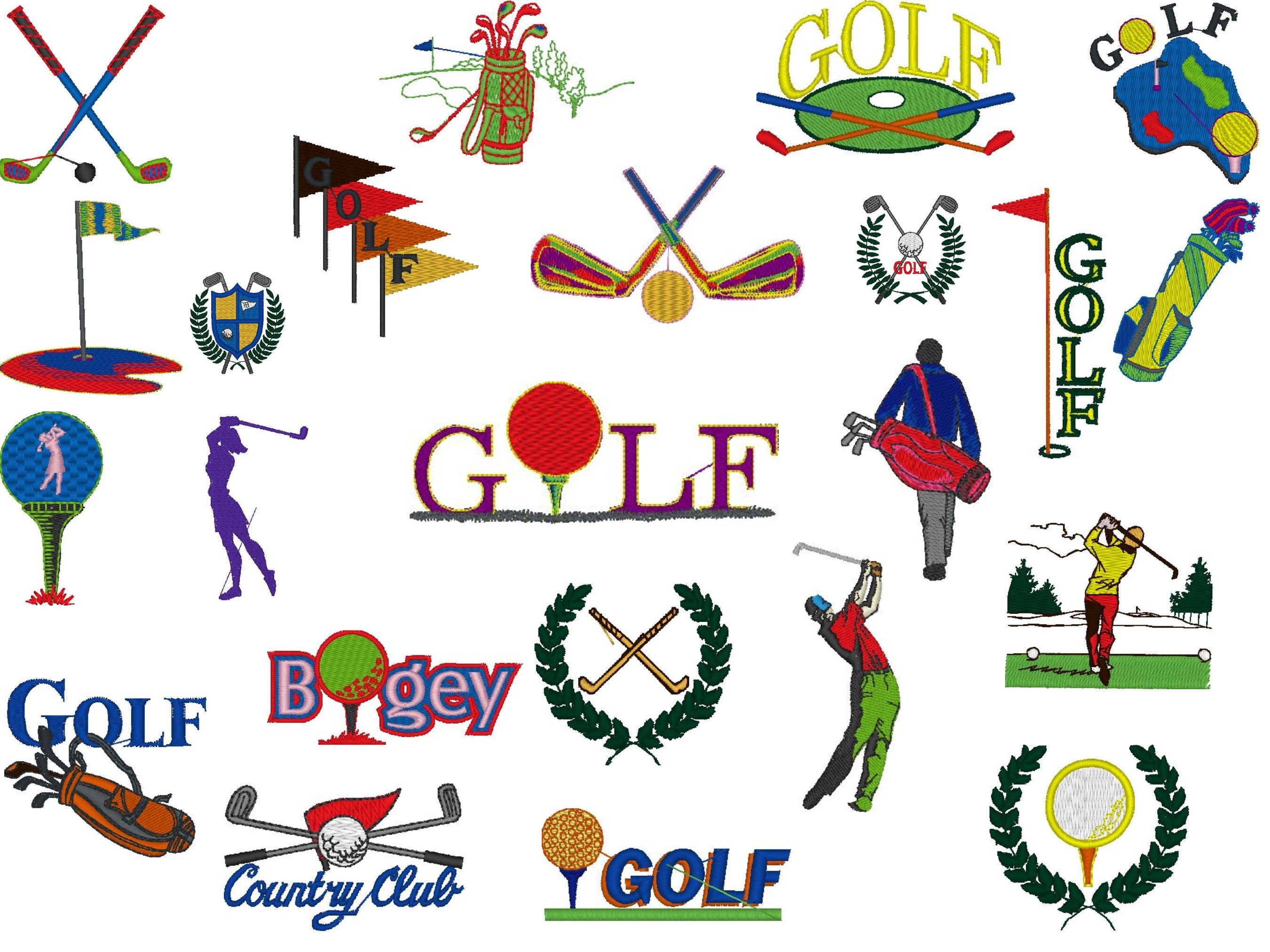 Golf Set of 30 Embroidery Files 4 X 4 Inches 100 X 100mm - Etsy