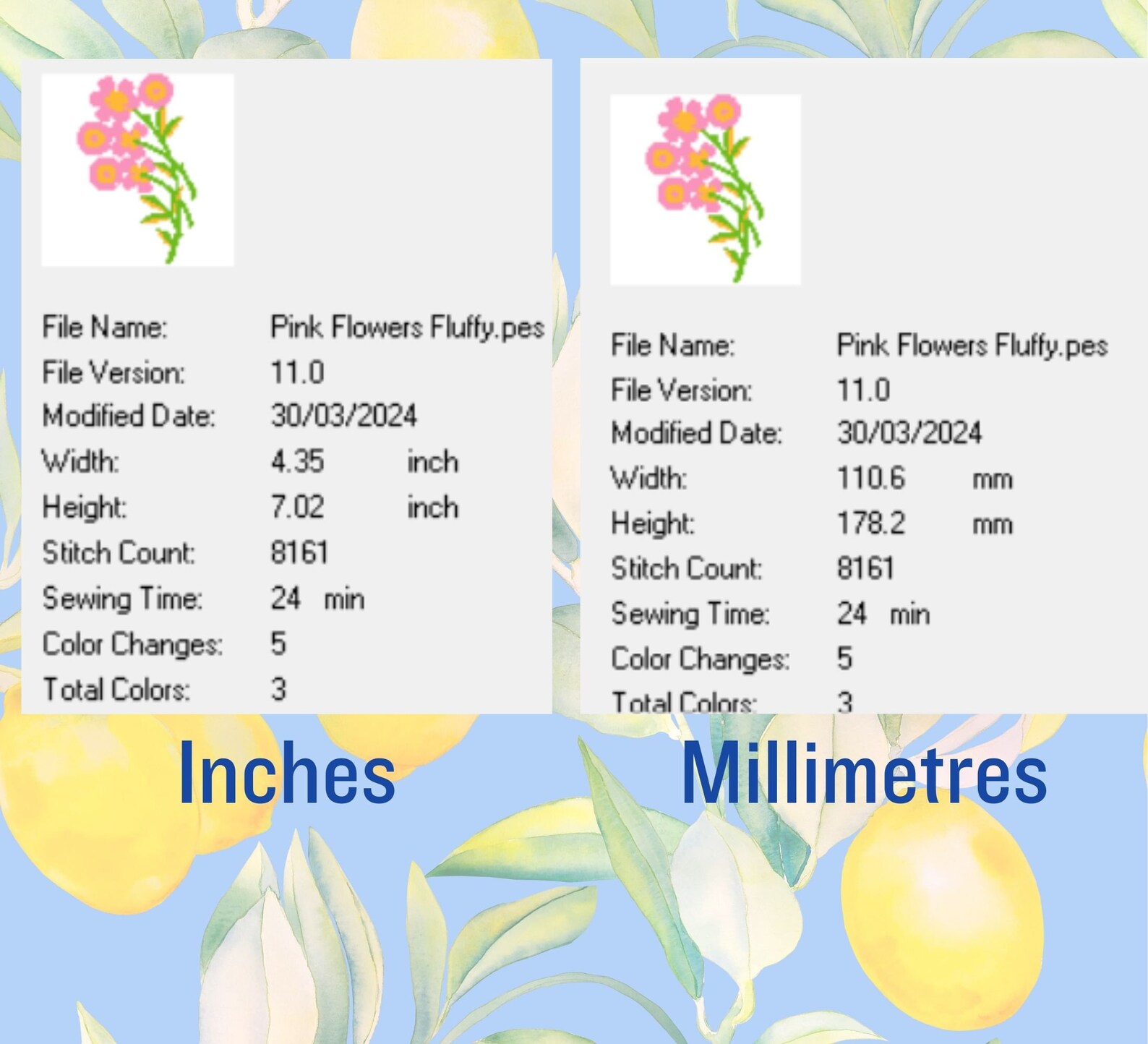 Flowers Stems With 3 Fluffy Fringe Flowers to Make Embroidery Files Fit ...