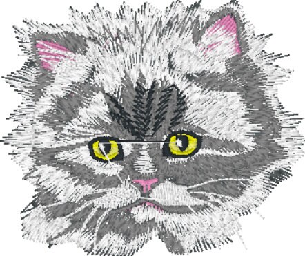 Cat & Kittens Faces of 20 Embroidery Files Fit 4 X 4 Inches ( 100 X ...