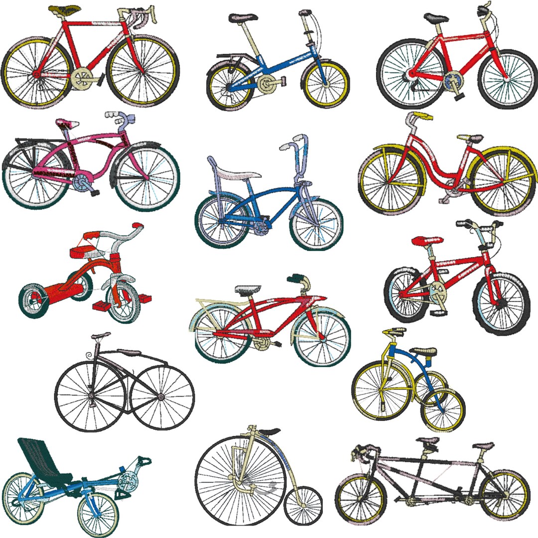 Bicycle Bikes Cycles Tricycle Tandem Penny Farthing Trike -set of 14 ...