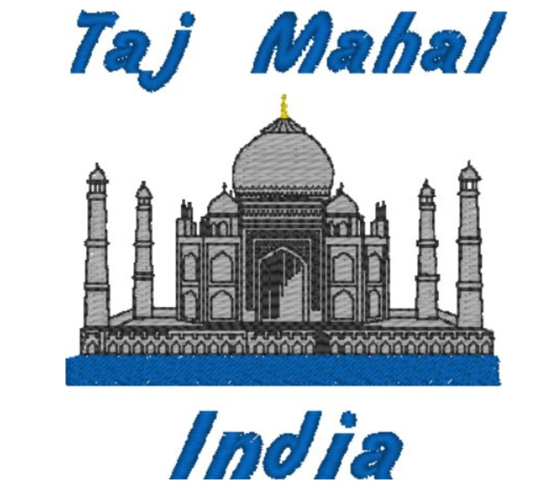 Taj Mahal India Embroidery File Fits 4 X 4 100 X 100 Mm Hoop Pes Dst ...