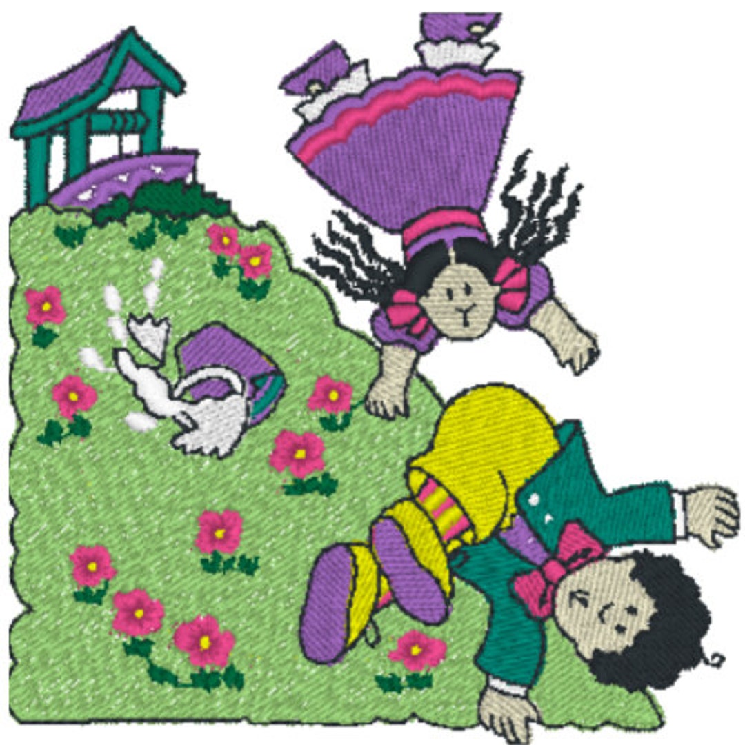 Jack & Jill Nursery Rhyme Embroidery Files Fit 4 X 4 Inches ( 100 X ...