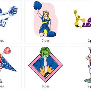 Cheerleading Set of 30 Embroidery Files - 4 X 4 Inches ( 100 X 100mm ...