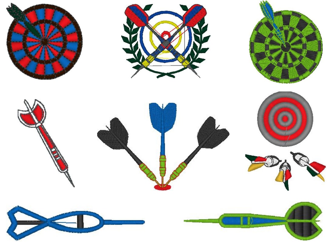 Darts Game Sport X 8 Embroidery File - Pes Dst Exp Jef Hus Vip XXX ...