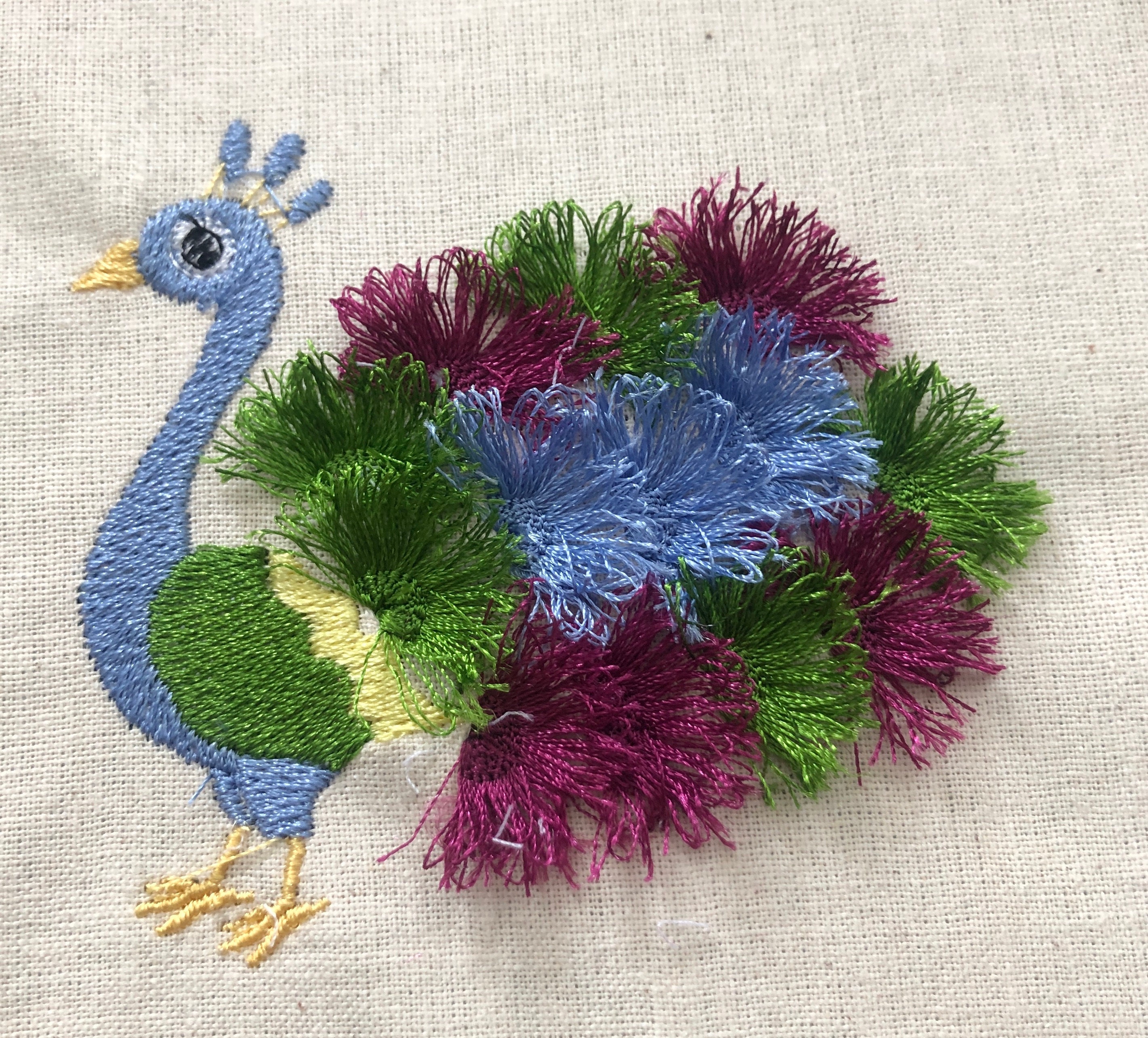 Peacock Fancy Fluffy Fringe in 3 Sizes Embroidery Files Fit 4 - Etsy