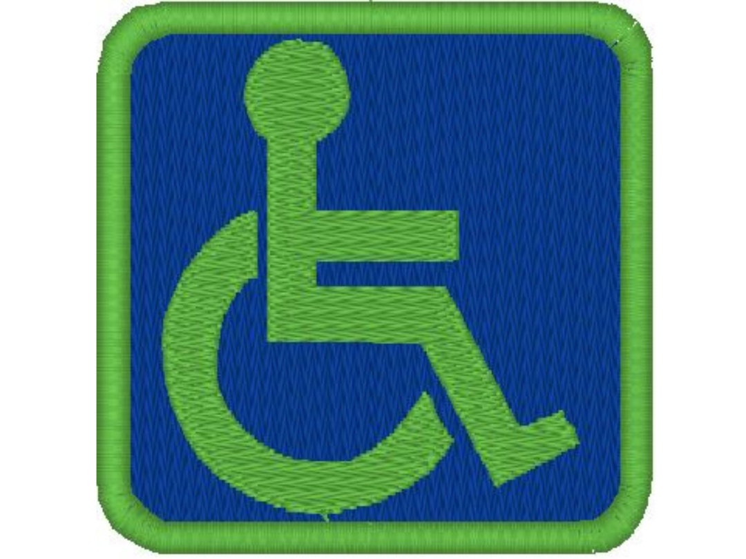 Disabled Badge Sign Embroidery File , 63 X 63mm ( 2.5 X 2.5 Inches) Pes ...