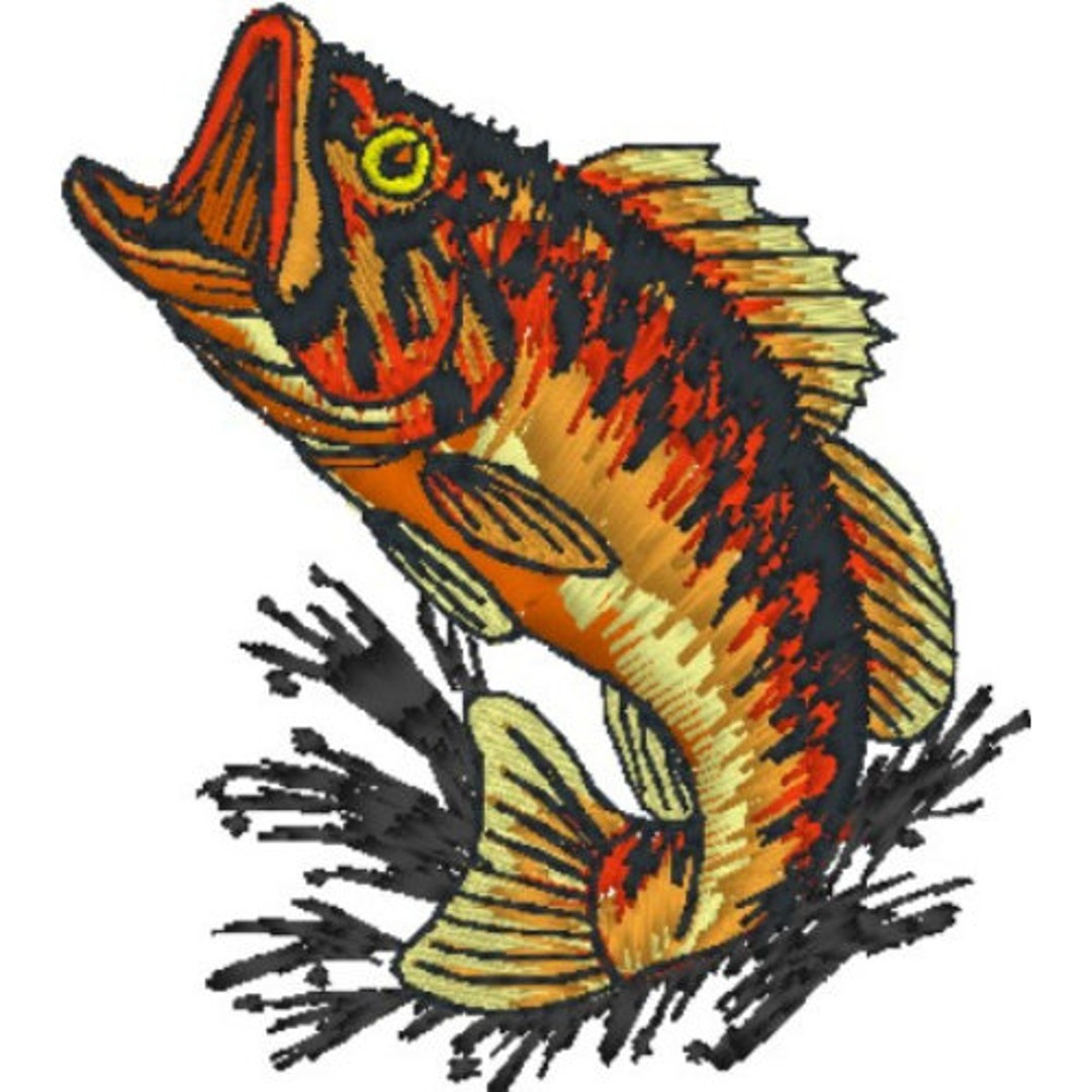 Bass Perch Cod Haddock Sea Fish Embroidery File - Pes Dst Exp Jef Hus ...