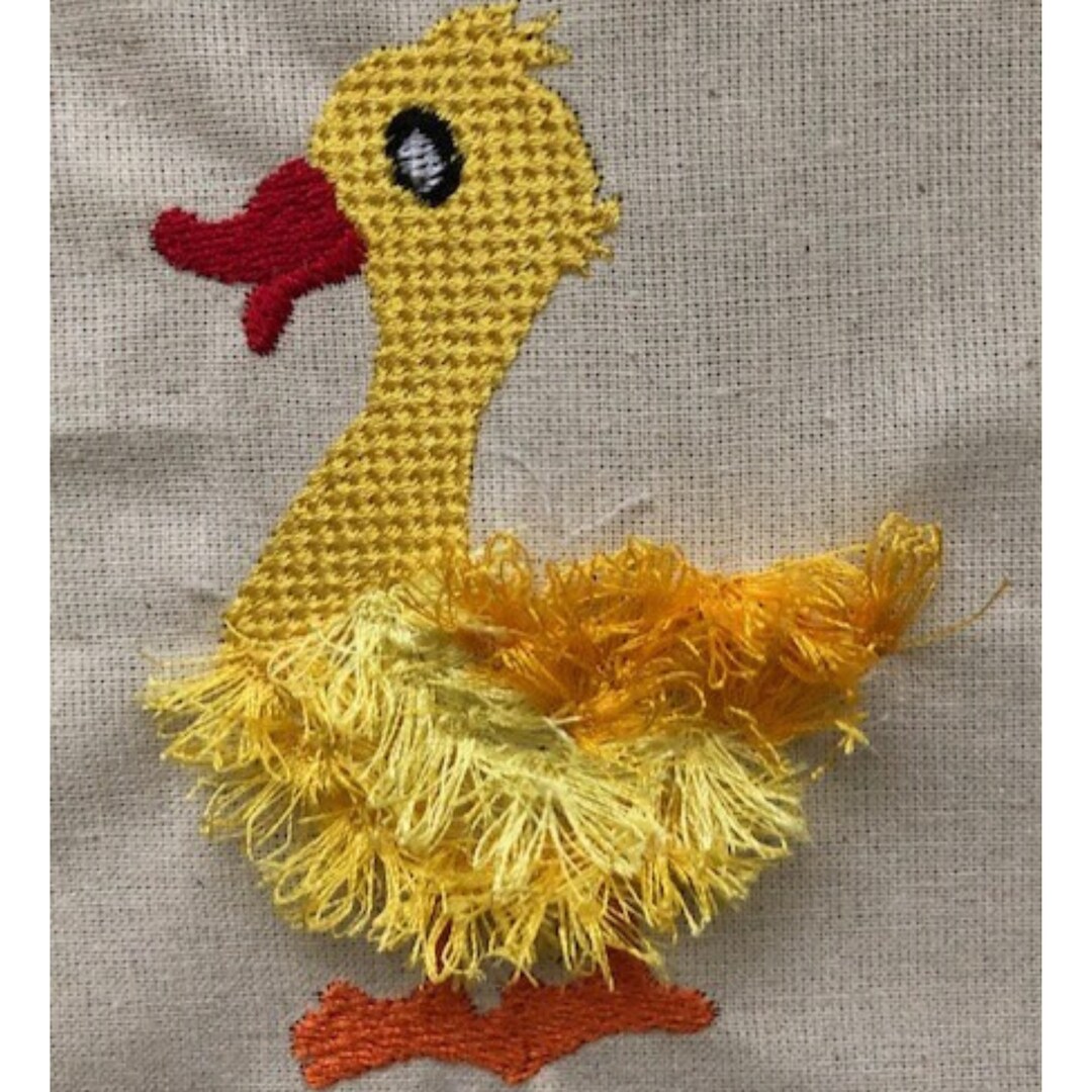 Duck Duckling Fancy Fluffy Fringe Embroidery File 4 X 4 Inches Hoop ...