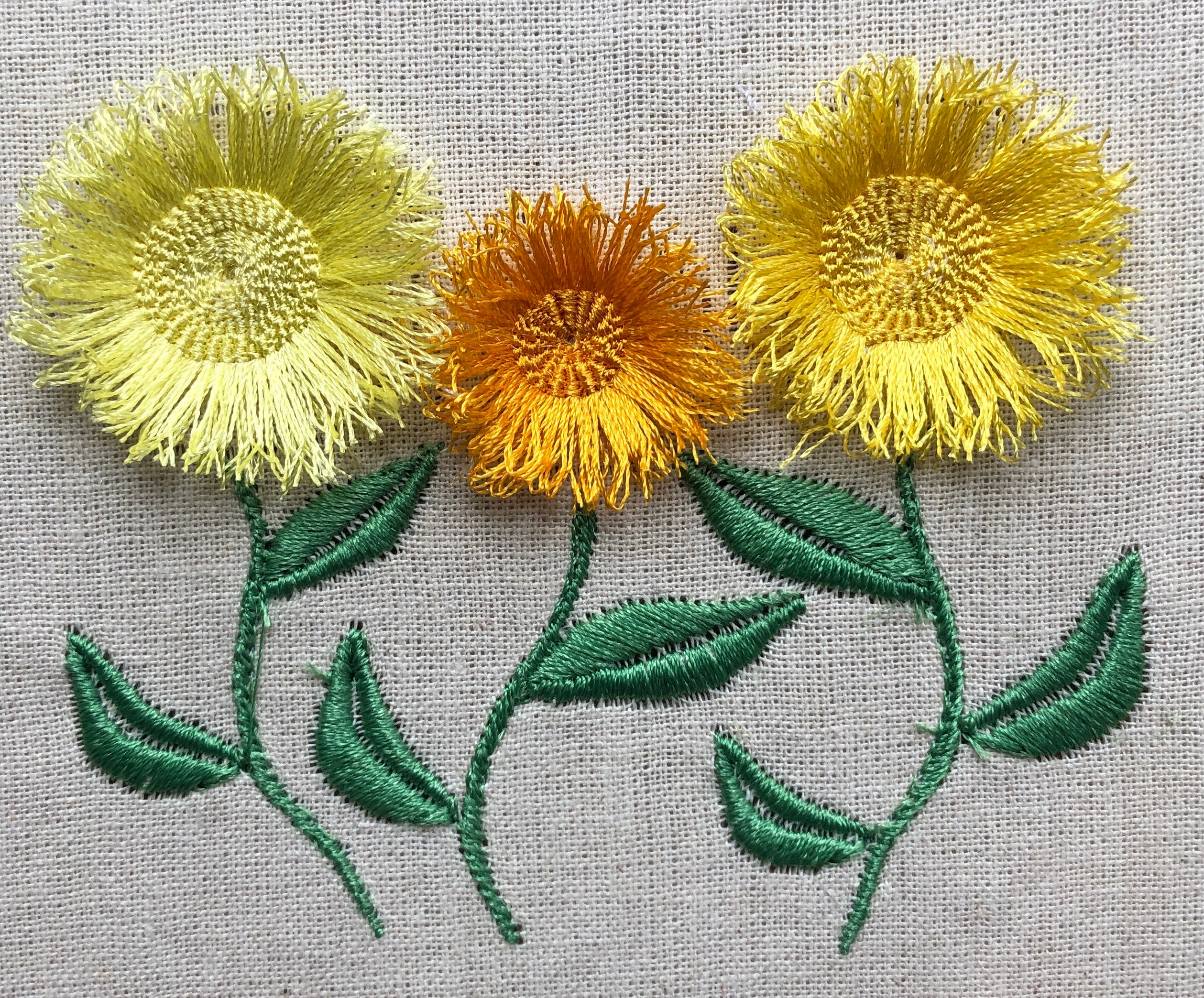 Flowers Stems Fancy Fluffy Fringe in 2 Sizes Embroidery Files Fit 4 X 4 ...