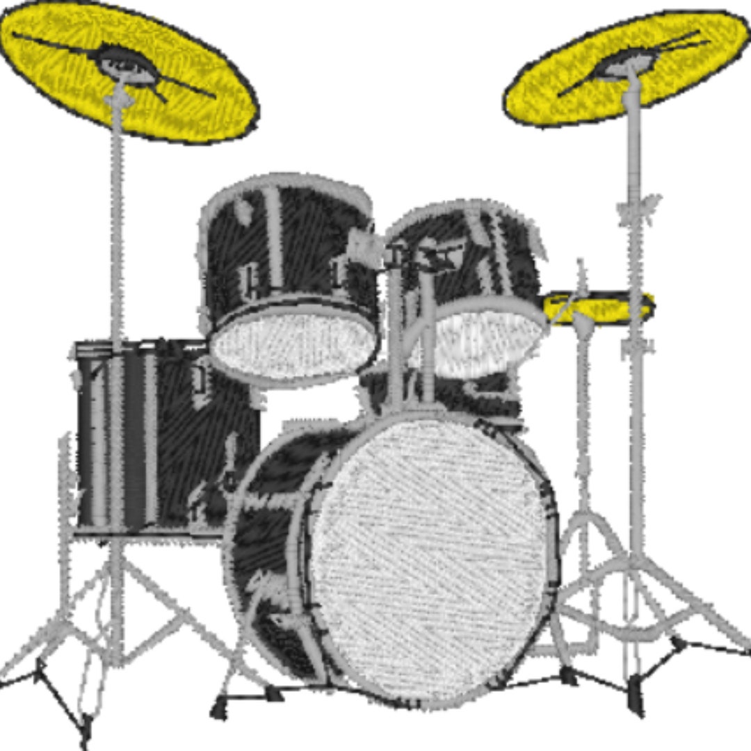 Drums Symbols Set - 2 Sizes Embroidery File - Pes Dst Exp Jef Hus Vip ...
