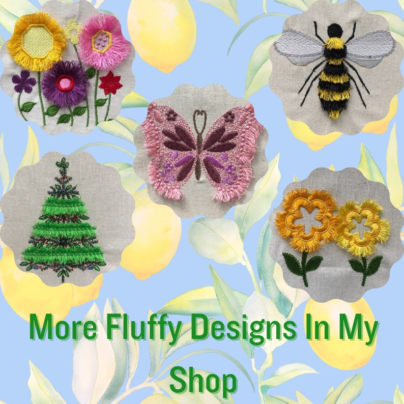 Flores Mimosa Tallos Fancy Fluffy Fringe Archivos de bordado caben 4 x ...