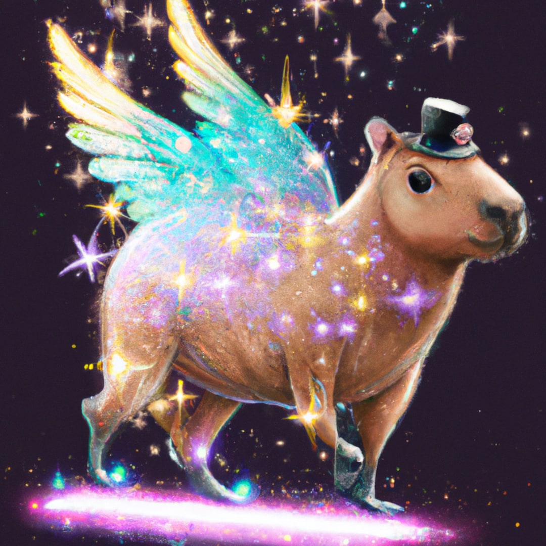 Cute Capybara With Colorful Angel Wings PNG Feather Wings - Etsy
