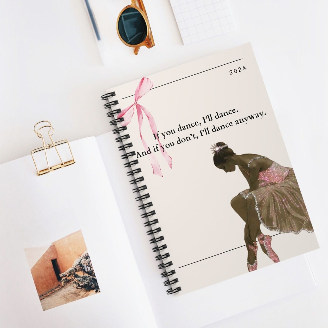 Vintage Coquette Aesthetic Pink Bow Dancer Lyrics Notebook, Ballerina ...