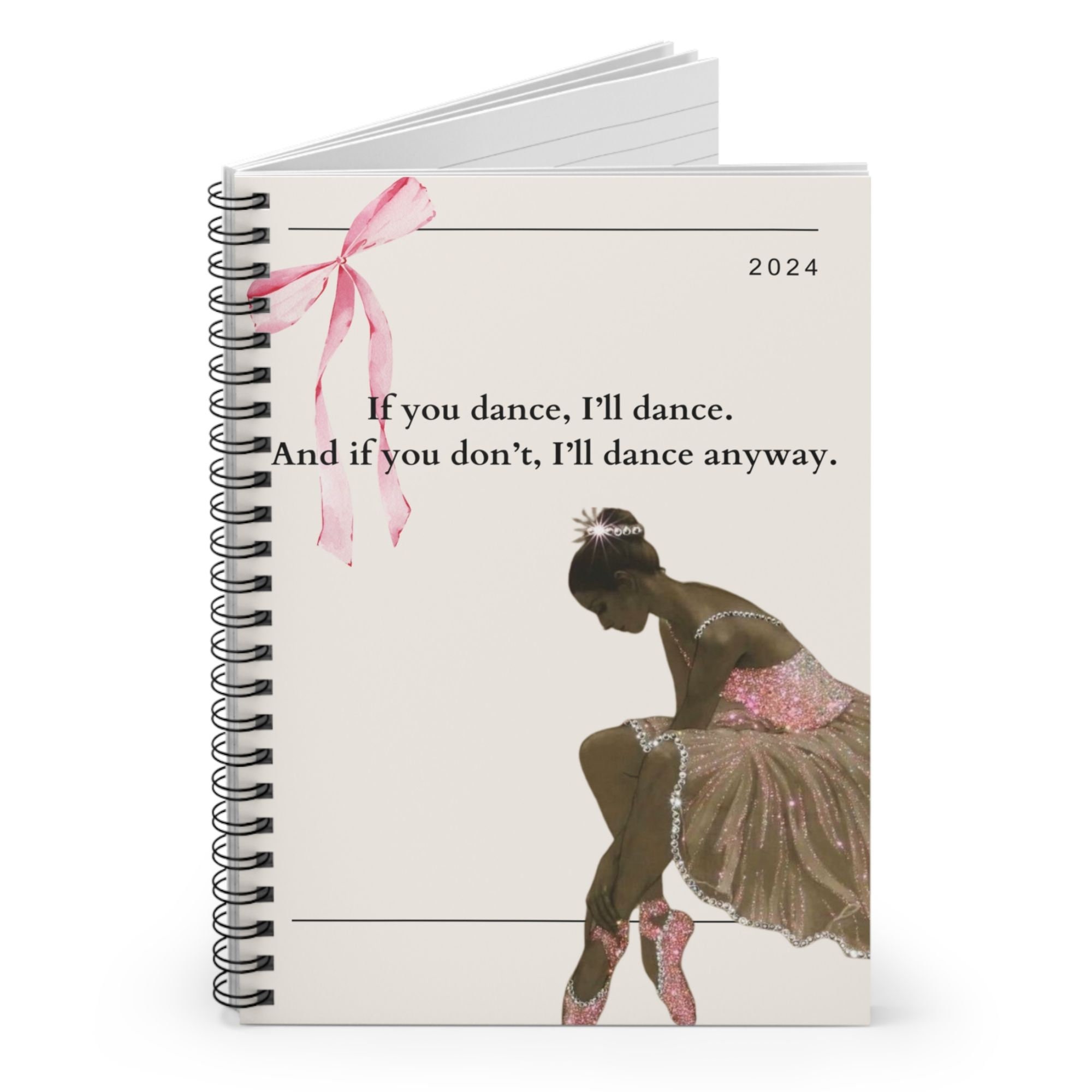 Vintage Coquette Aesthetic Pink Bow Dancer Lyrics Notebook, Ballerina ...