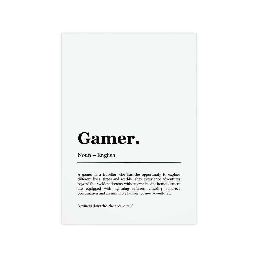 Gamers Gaming Dictionary Printing Gamers Posters Gaming Room Decoration ...